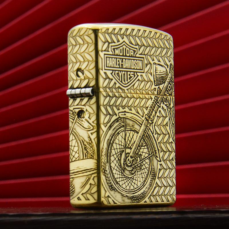Fashion Punk Creative 3D Relief Refillable Windproof Lighter - Harley ...